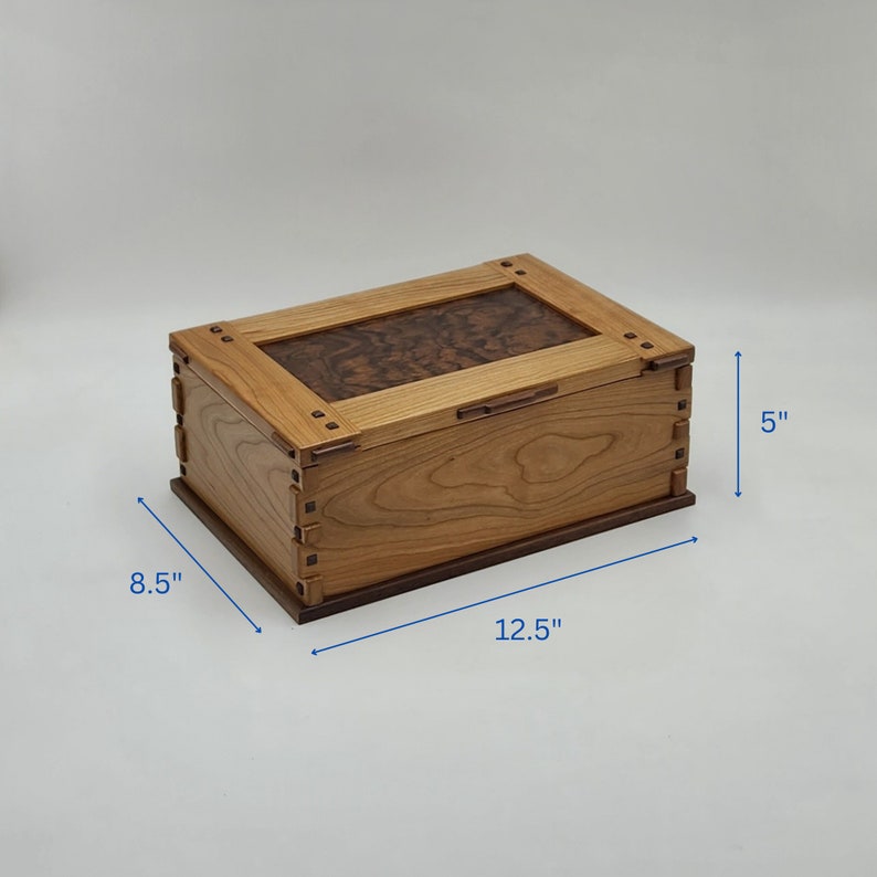 Cherry and Walnut Burl Jewelry Box Keepsake Box Memory Box - Etsy