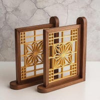 Personalized Wooden Bookends, Pair of Bookends for Shelves, Desk Book ...