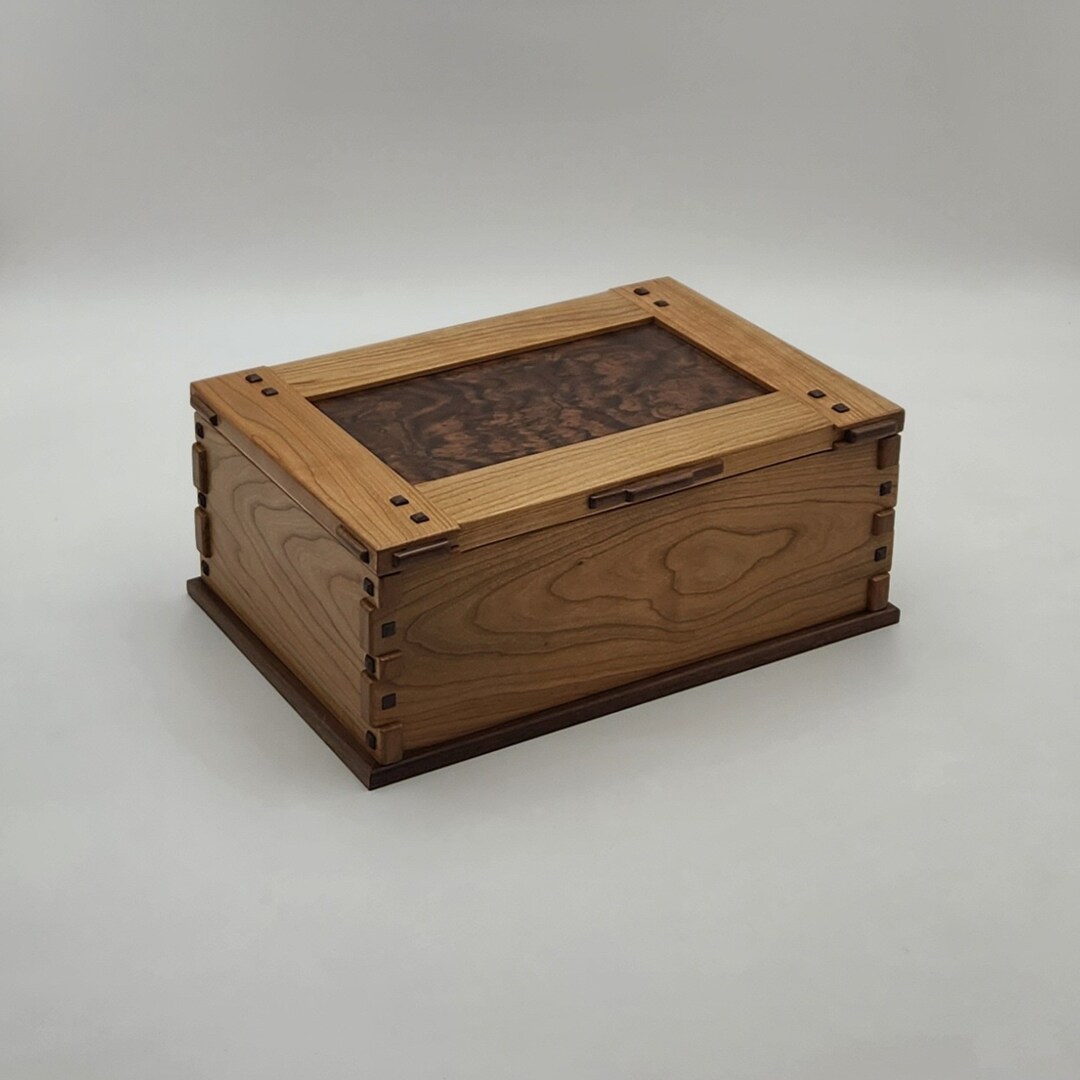 Cherry and Walnut Burl Jewelry Box Keepsake Box Memory Box - Etsy