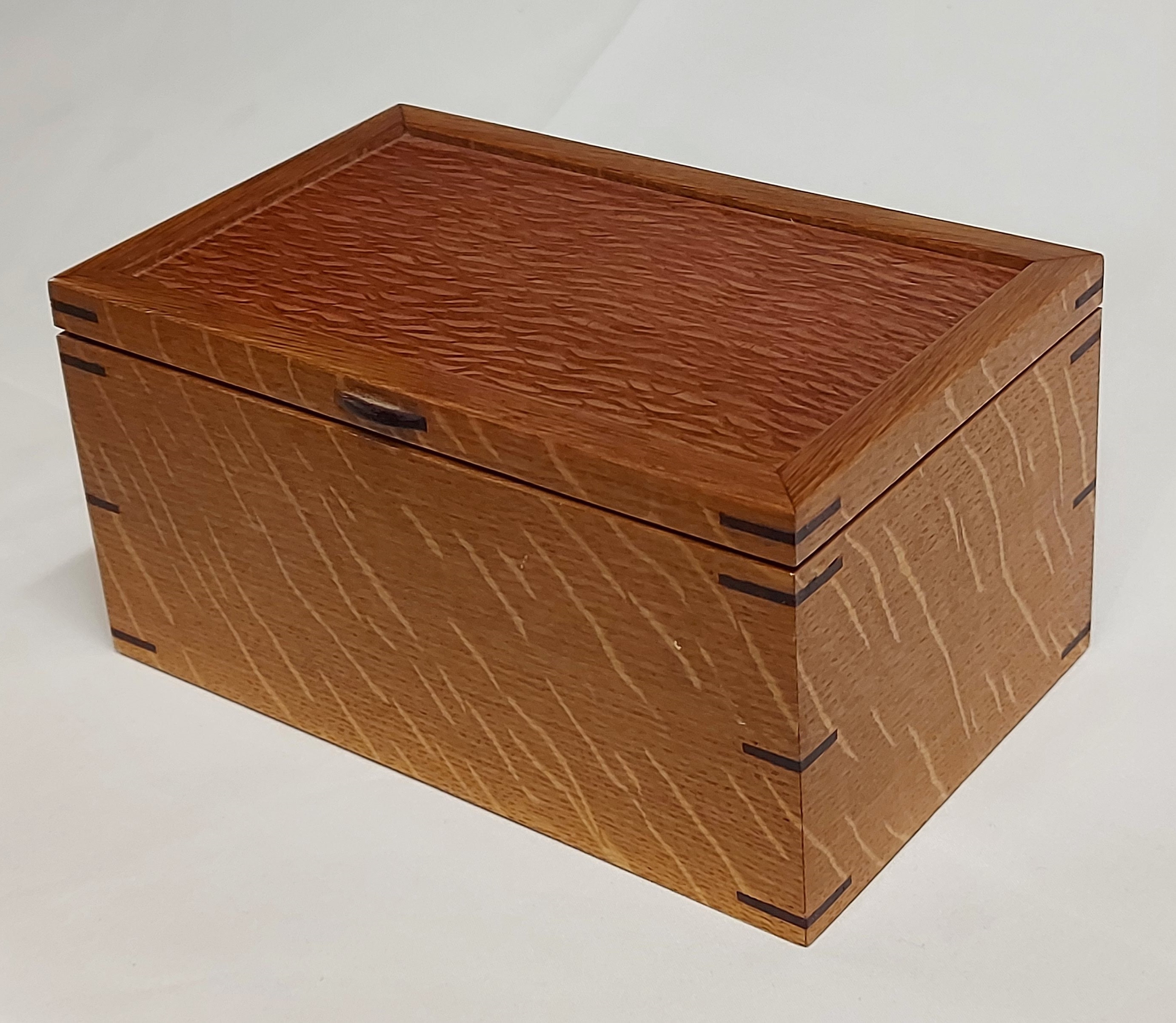 Quarter Sawn White Oak and Lacewood Keepsake Box, Memory Box, Jewelry ...