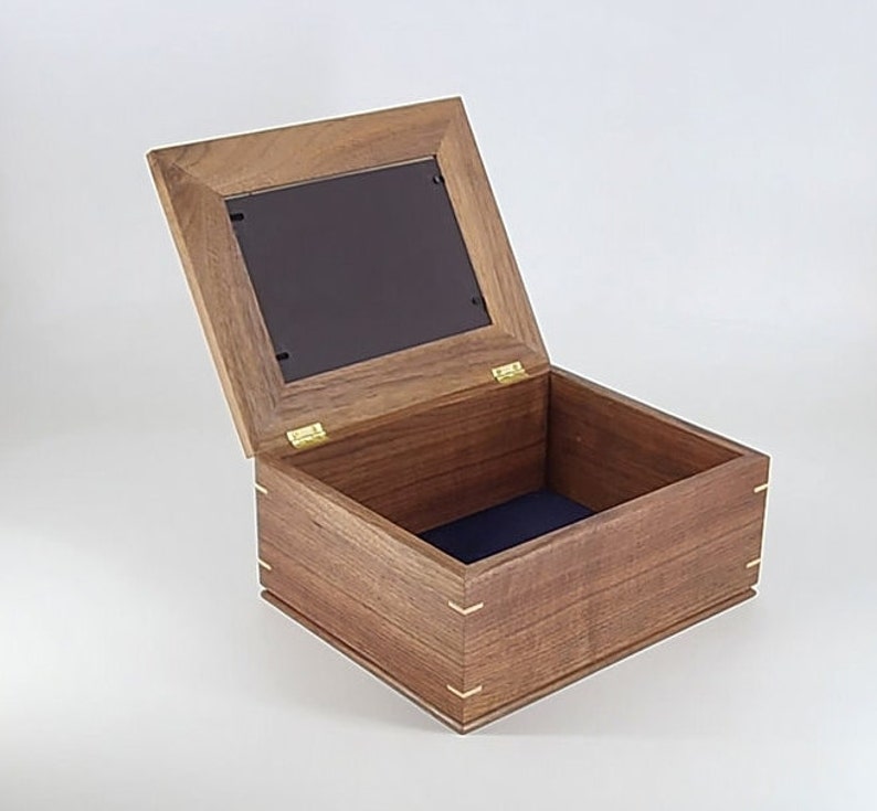 Walnut Keepsake Box With Picture Frame, Pet Urn, Memorial Box, Memory ...