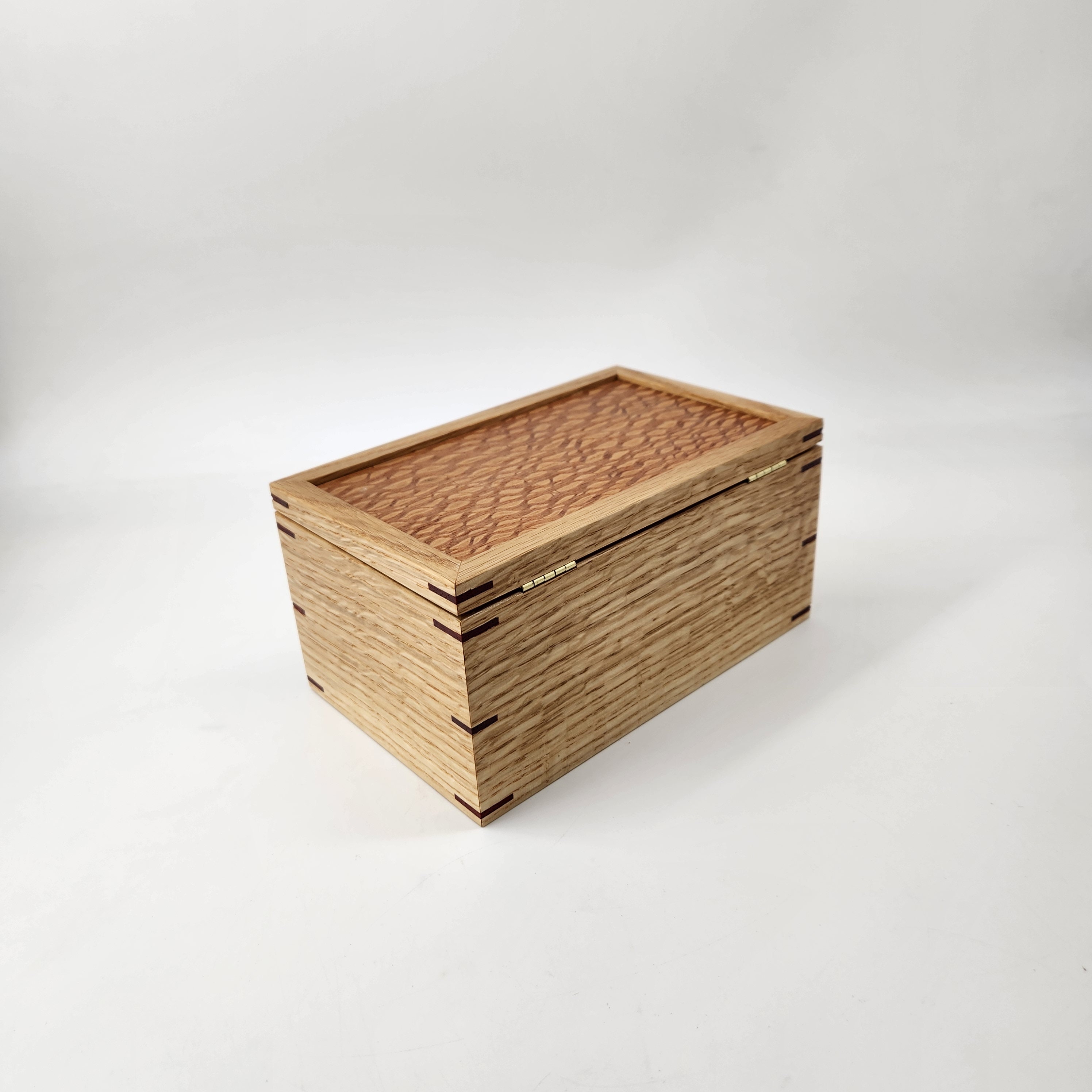 Quarter Sawn Oak Hand Crafted Keepsake Box Celestial Moon And Stars