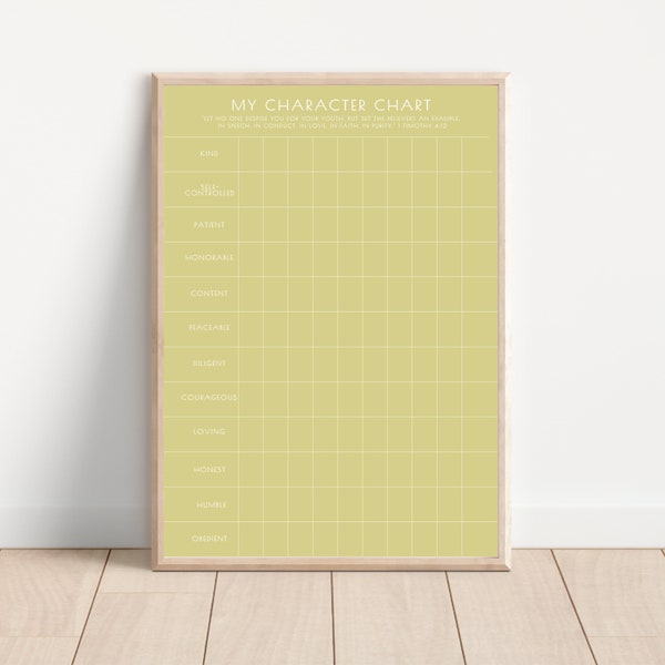 Christian Character Reward Chart - Etsy