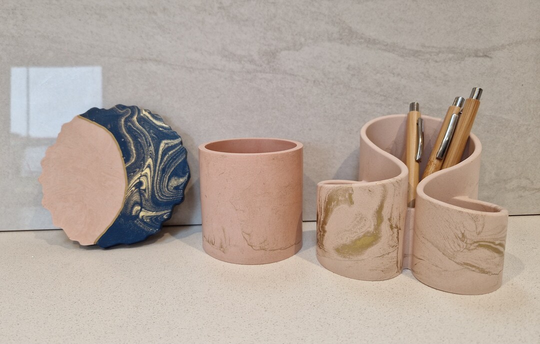 Large Desk Tidy Organiser Set & Extra Large Coaster - Etsy