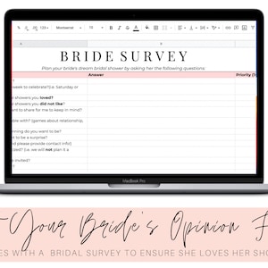 Bridal Shower Planning Spreadsheet Template Digital Download Google ...