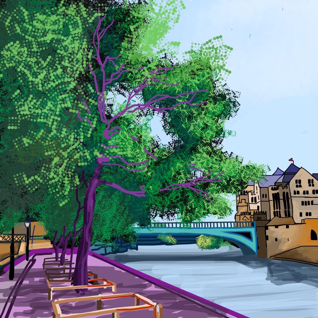 Judy Dench River Bank, York Wall Art Print – Riverside View – Fine Art ...