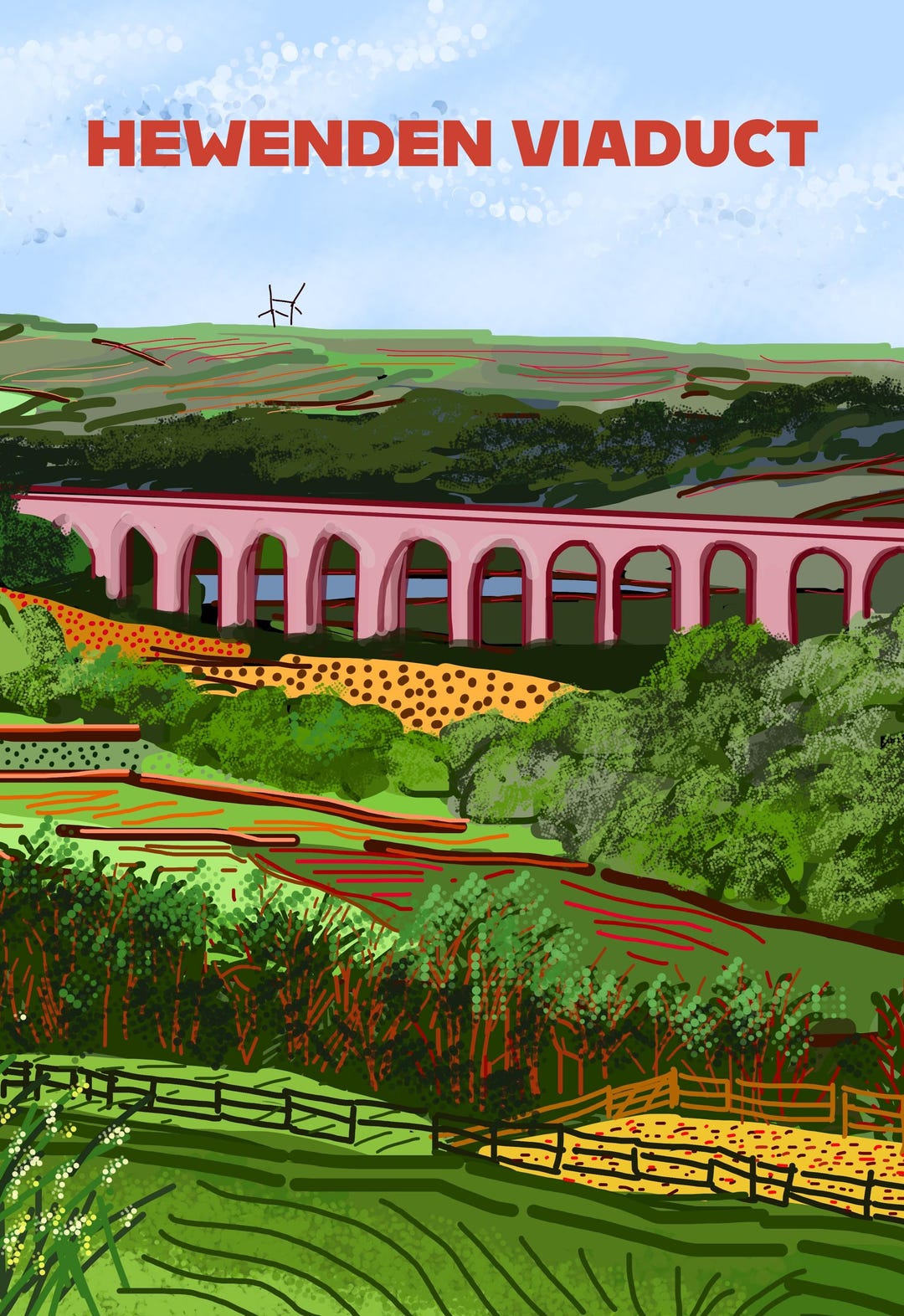 Yorkshire Poster Hewenden Viaduct Travel Poster - Framed/unframed Fine ...