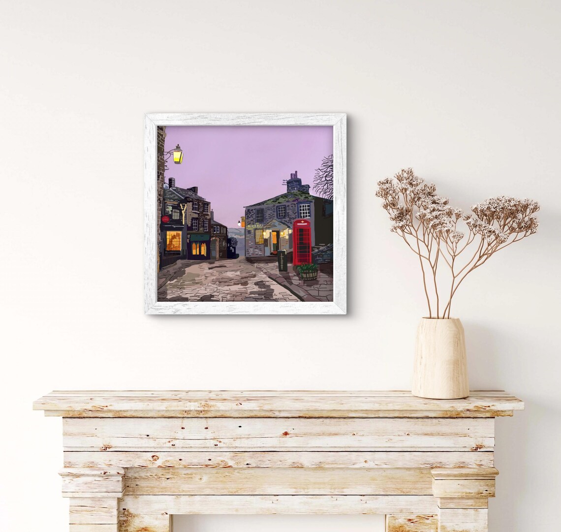 Haworth Black Bull Art Print – Historic Village View - Wuthering ...