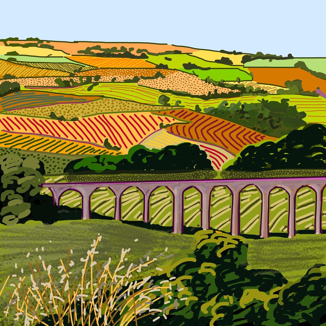 Thornton Viaduct Art Print – Industrial Bridge in Nature – Framed ...