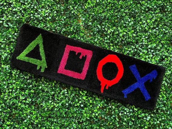 Hand-tufted Playstation Symbols Controller Rug - Etsy