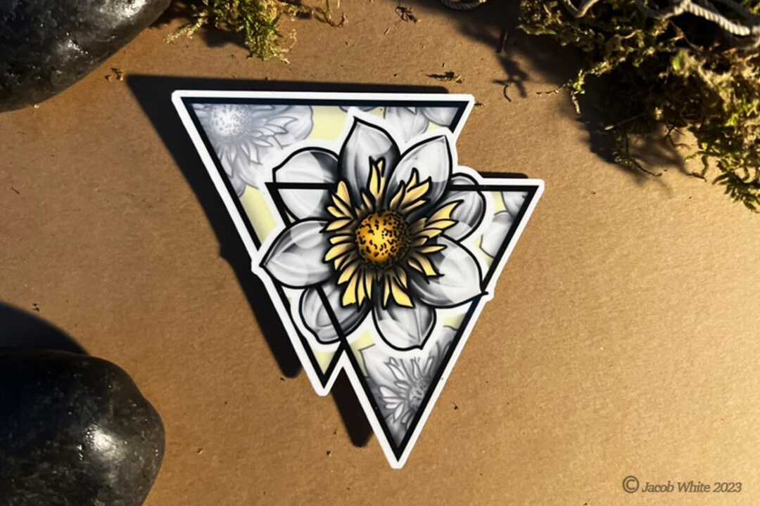 Dahlia Flower Sticker | Water Bottle | Laptop | Geometric Shape ...