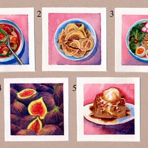 Original Mini Gouache & Watercolor Food Paintings - Etsy