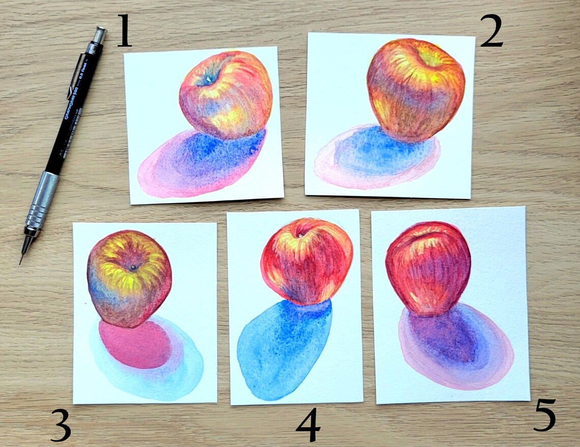 Original Mini Gouache & Watercolor Food Paintings - Etsy