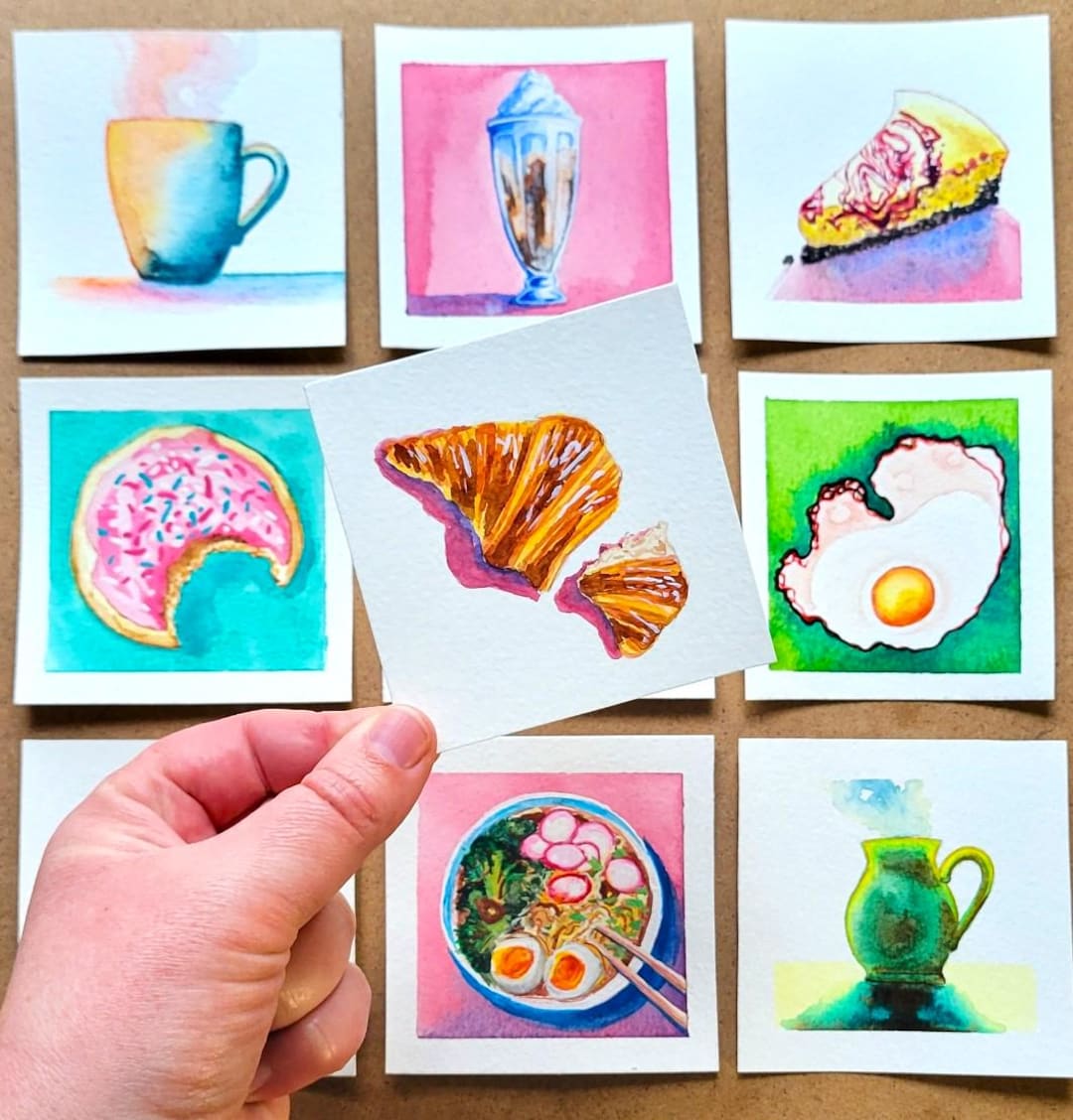 Original Mini Gouache & Watercolor Food Paintings - Etsy