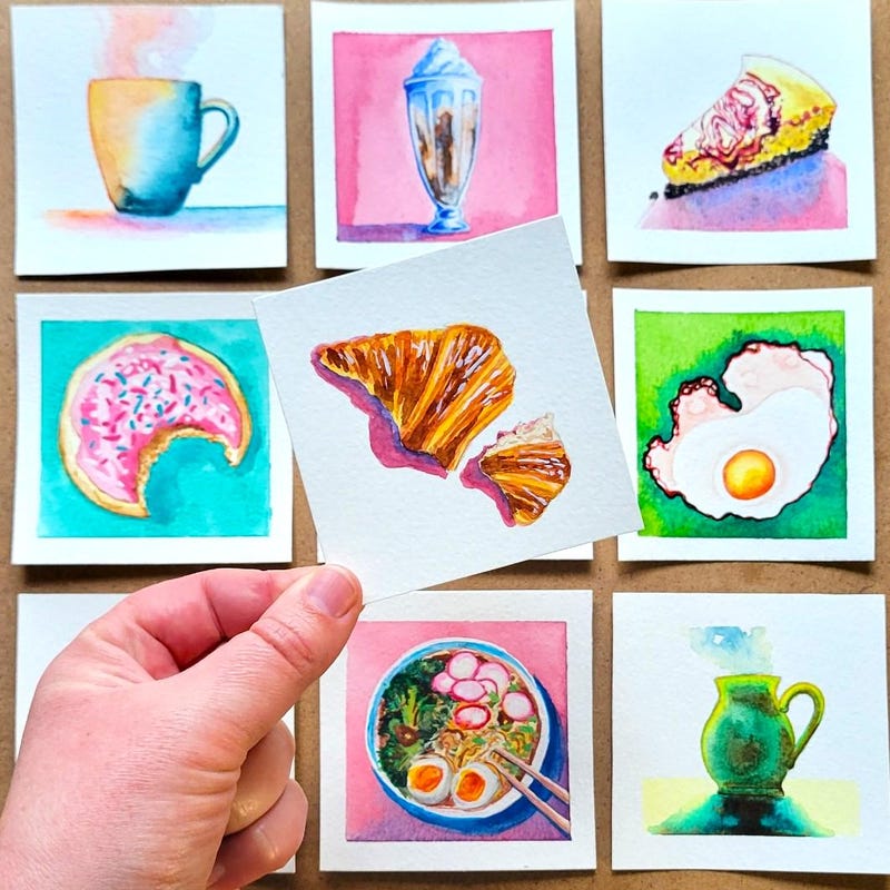Gouache Mini Art Prints - Etsy