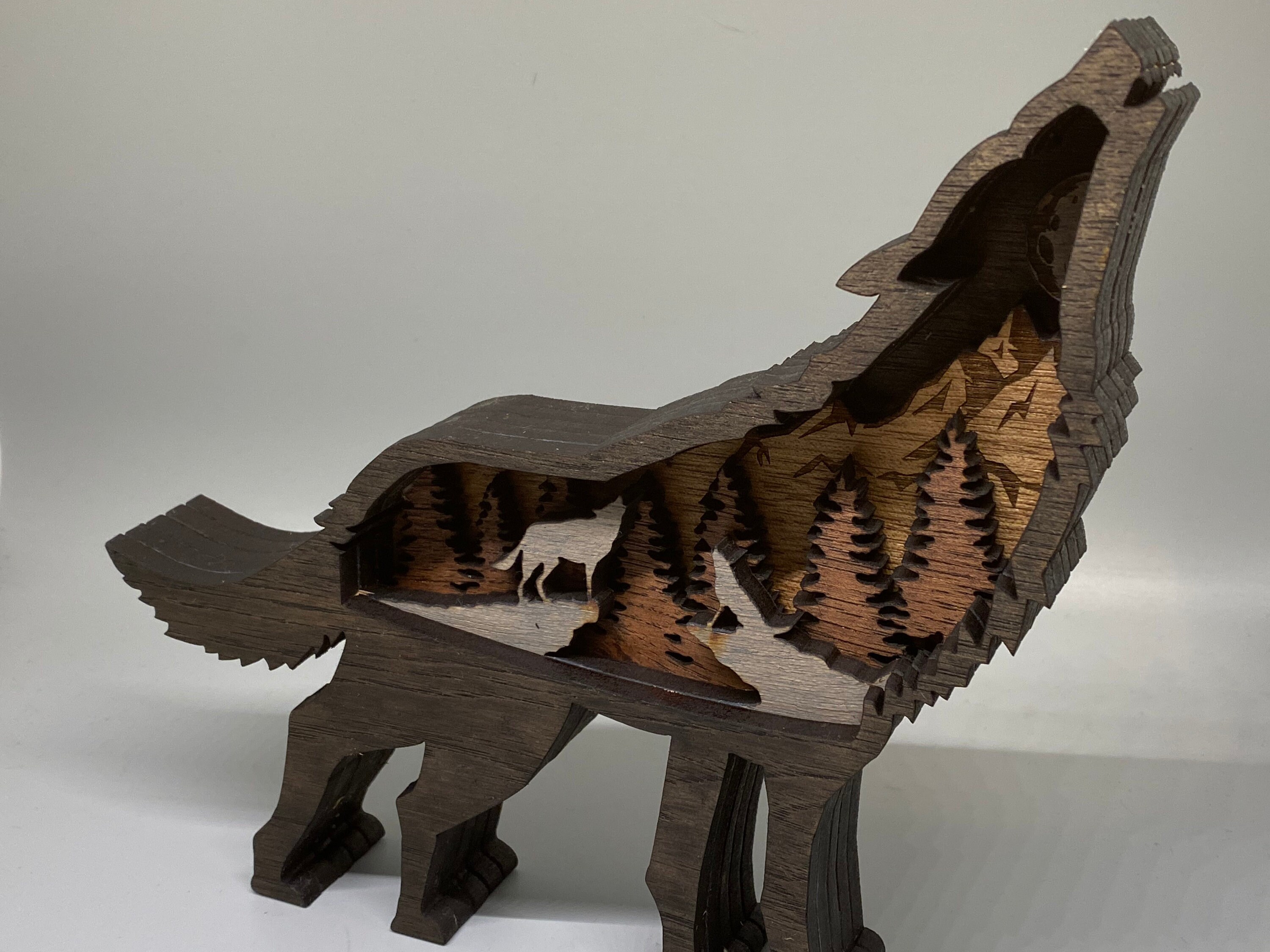 5 Layer Wolf Wood Home Decor Custom Designed Pacific - Etsy