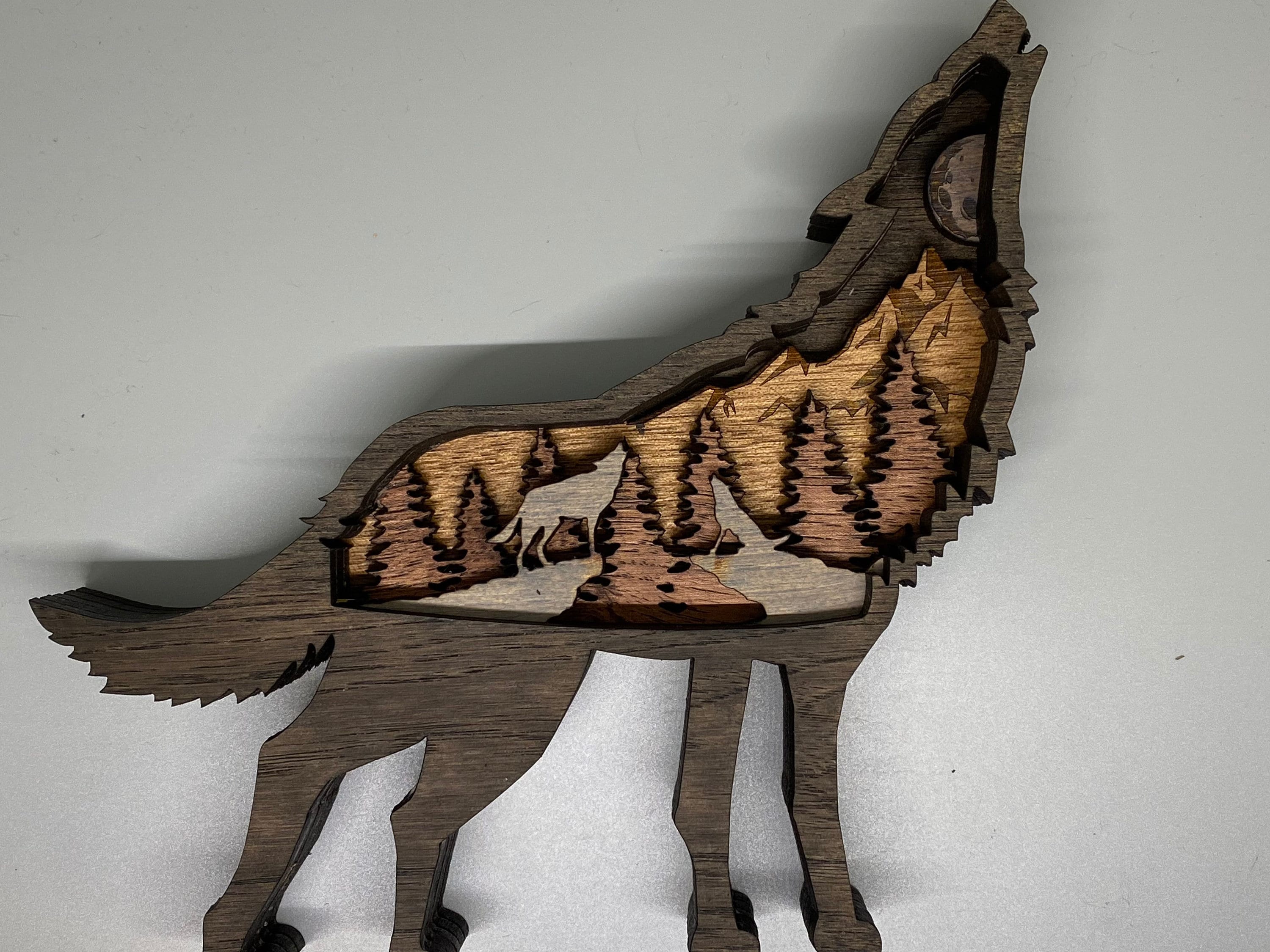 5 Layer Wolf Wood Home Decor Custom Designed Pacific - Etsy