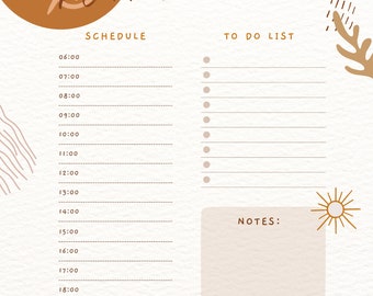 Printable Daily Planner Sheets Boho - Etsy