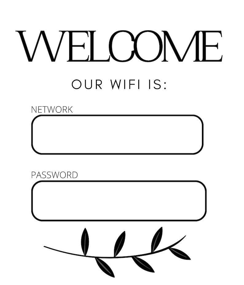Wifi Password Sign SVG, Welcome Sign SVG Printable for Home or Office ...