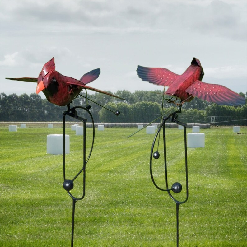 61 Tall Flying Red Cardinal Iron Swing Stake - Etsy