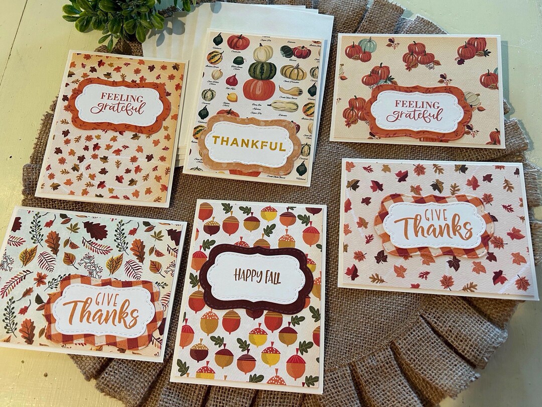 Thanksgiving / Fall Card Set / 6 or 12 Cards - Etsy