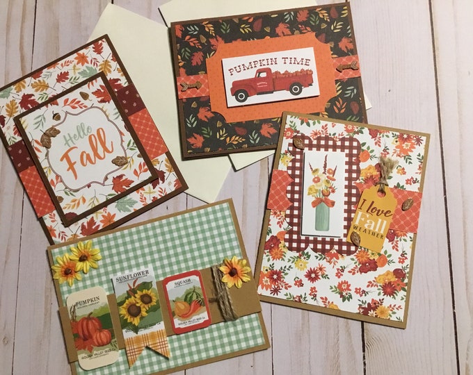 Handmade Fall / Thanksgiving Greeting Card Set of 4 - Etsy