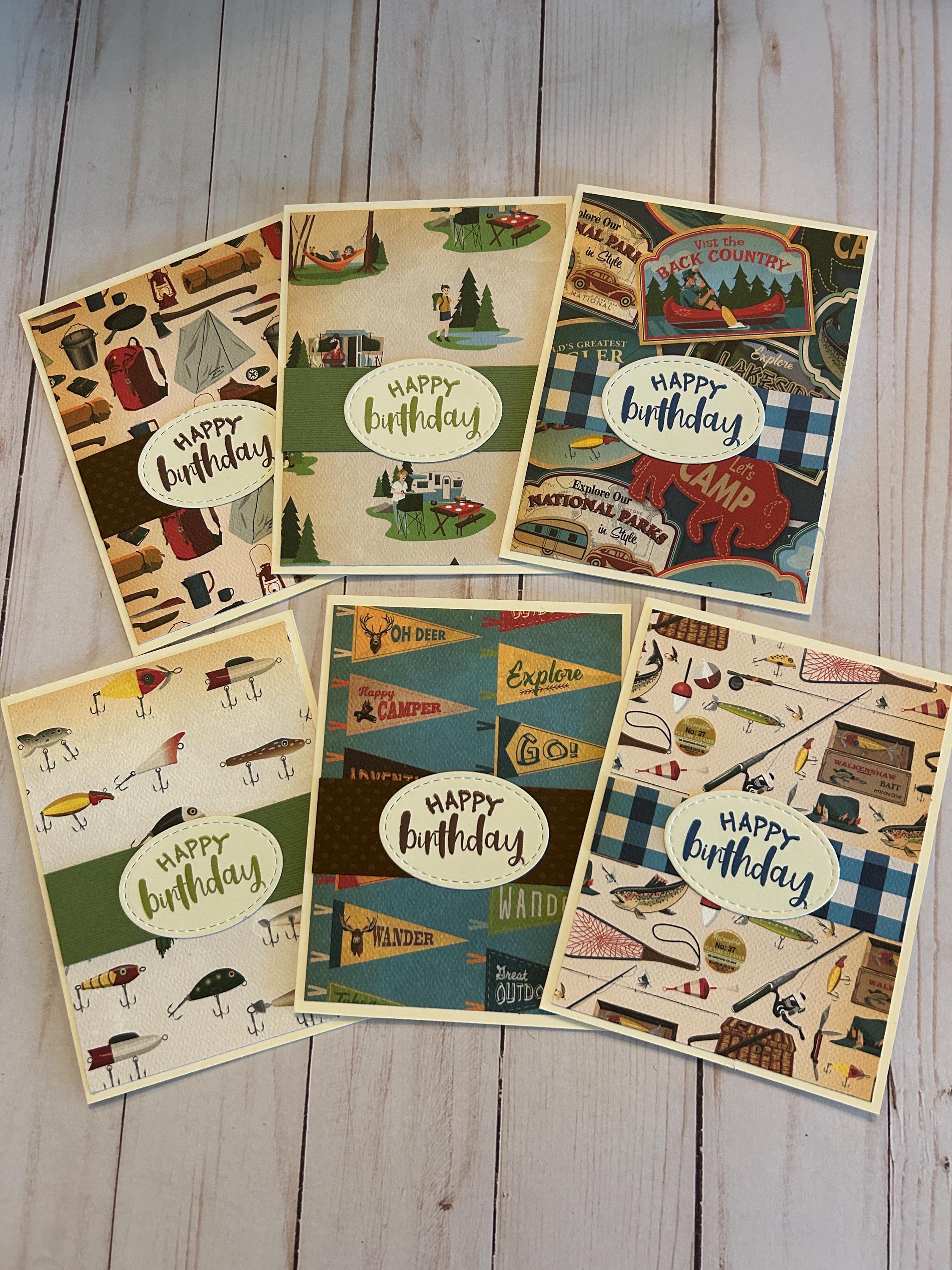 Card Making Kit (6 Cards) / Outdoors Birthday Themed - Etsy