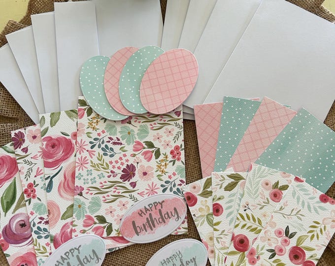 Card Making Kit - Floral Birthday Themed - Etsy