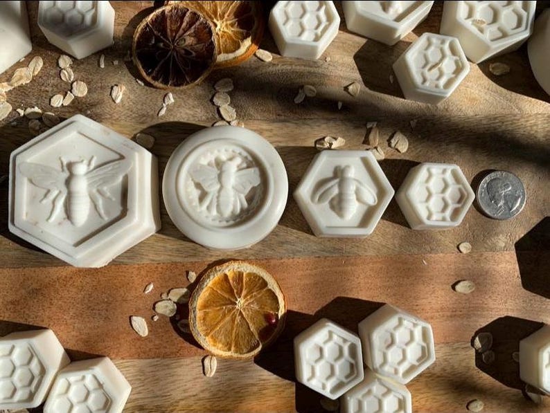 Honey Oatmeal Soap, Bee Favor Soap, Honeycomb Design - Etsy