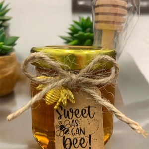 Sweet as Can Bee Mini Honey Jar Favors, Honey Jar Wedding Favors, Honey ...