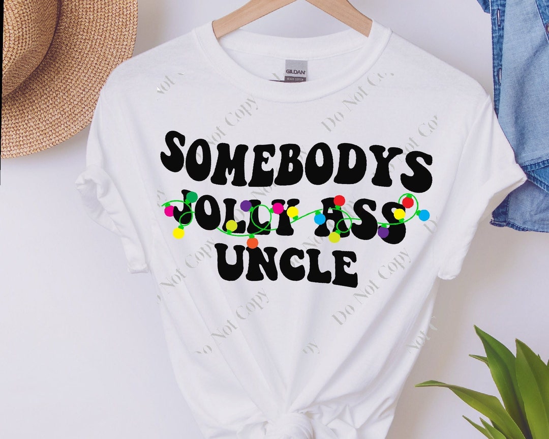 Someones Jolly As Uncle, Png, Christmas, Jolly, Sweater, Santa, Lights ...