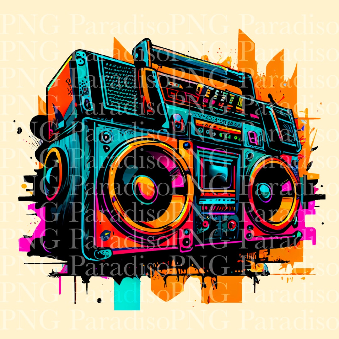 BOOM BOX PNG Hip Hop Png, Rap Png, Boombox Png, Graffiti Png, Digital ...
