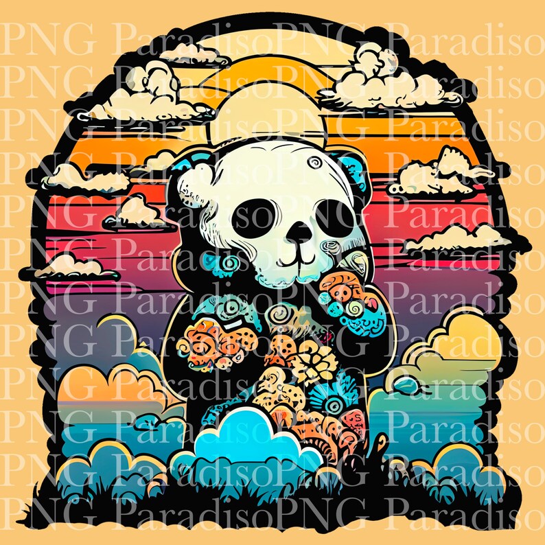 PSYCHEDELIC TEDDY PNG t-shirt Design Psychedelic Teddy Bear Png ...