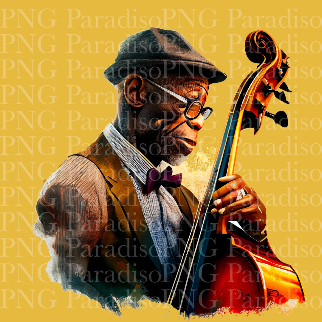 JAZZ BASS PLAYER Png Jazz Musician Png, Music Png, Upright Bass Png ...