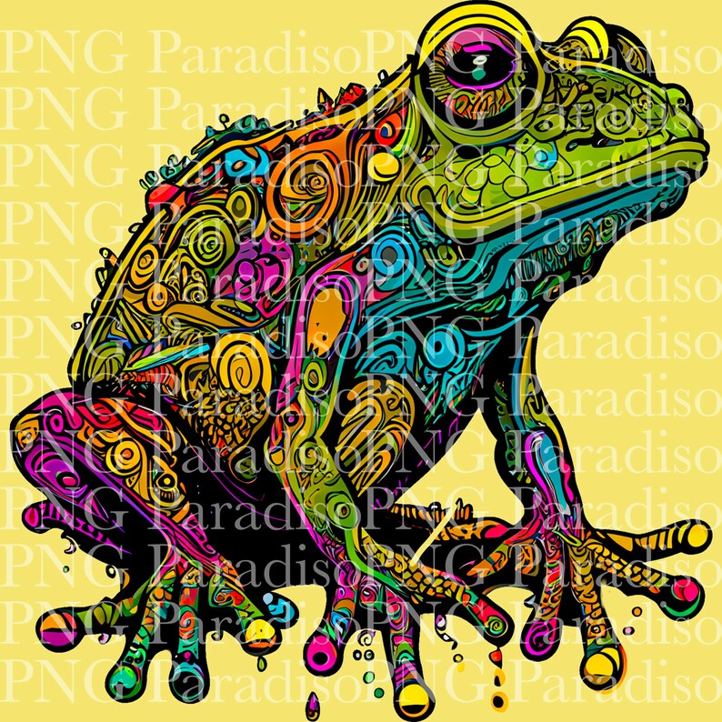 FROG PNG Instant Download Psychedelic Frog Png Trippy Frog - Etsy