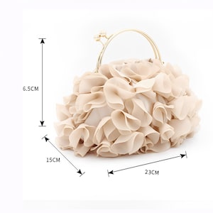 Champagne Color Evening Bag for Women,satin Handbag,gauze Banquet Bag ...