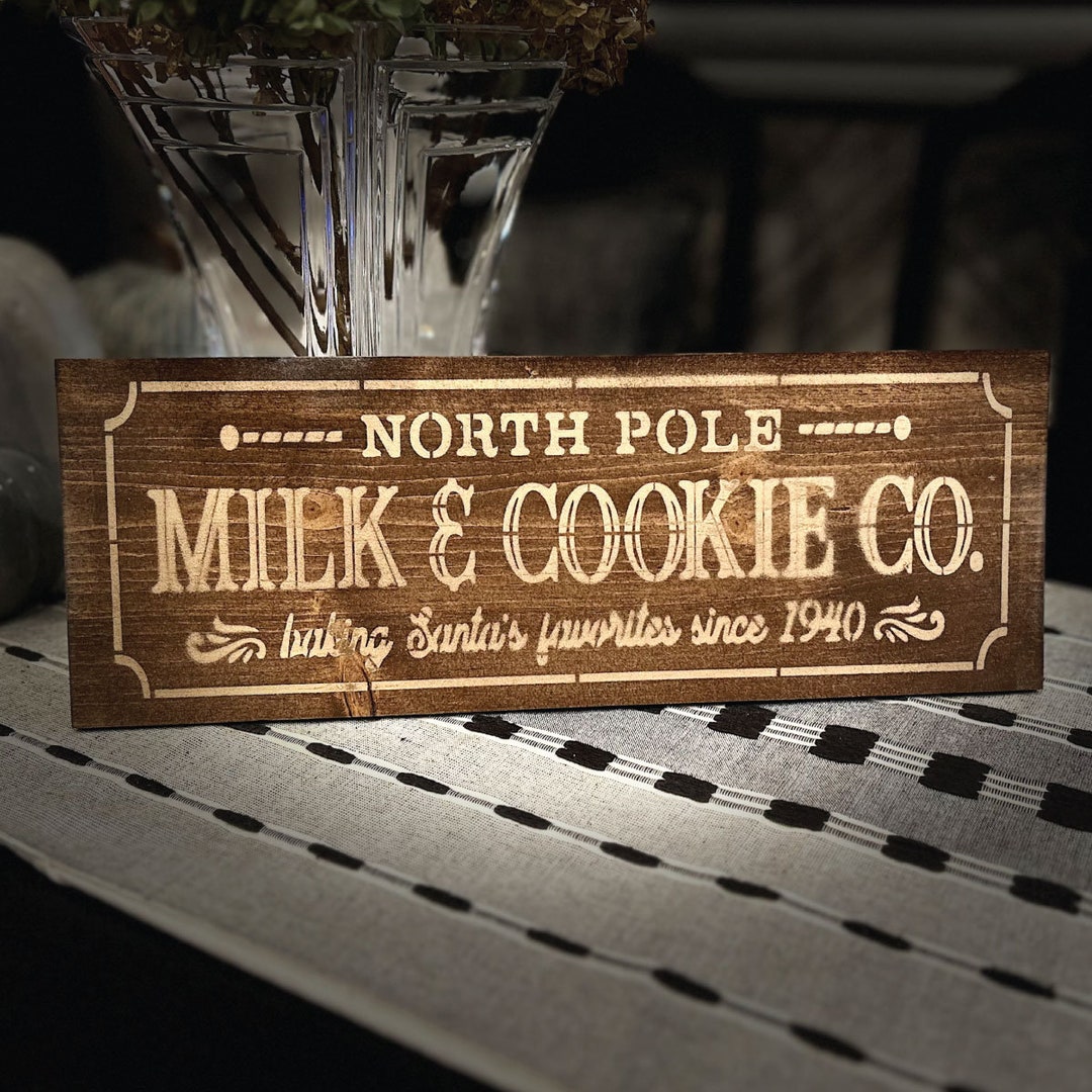 Christmas Sign Milk and Cookies - Etsy