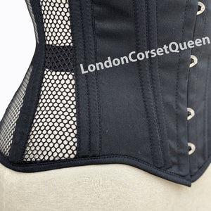 Steel Boned Under Bust Corset: Mesh & Cotton Waist Trainer Corset - Etsy