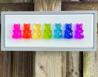 Rainbow Gummy Bear Wall Art - Etsy