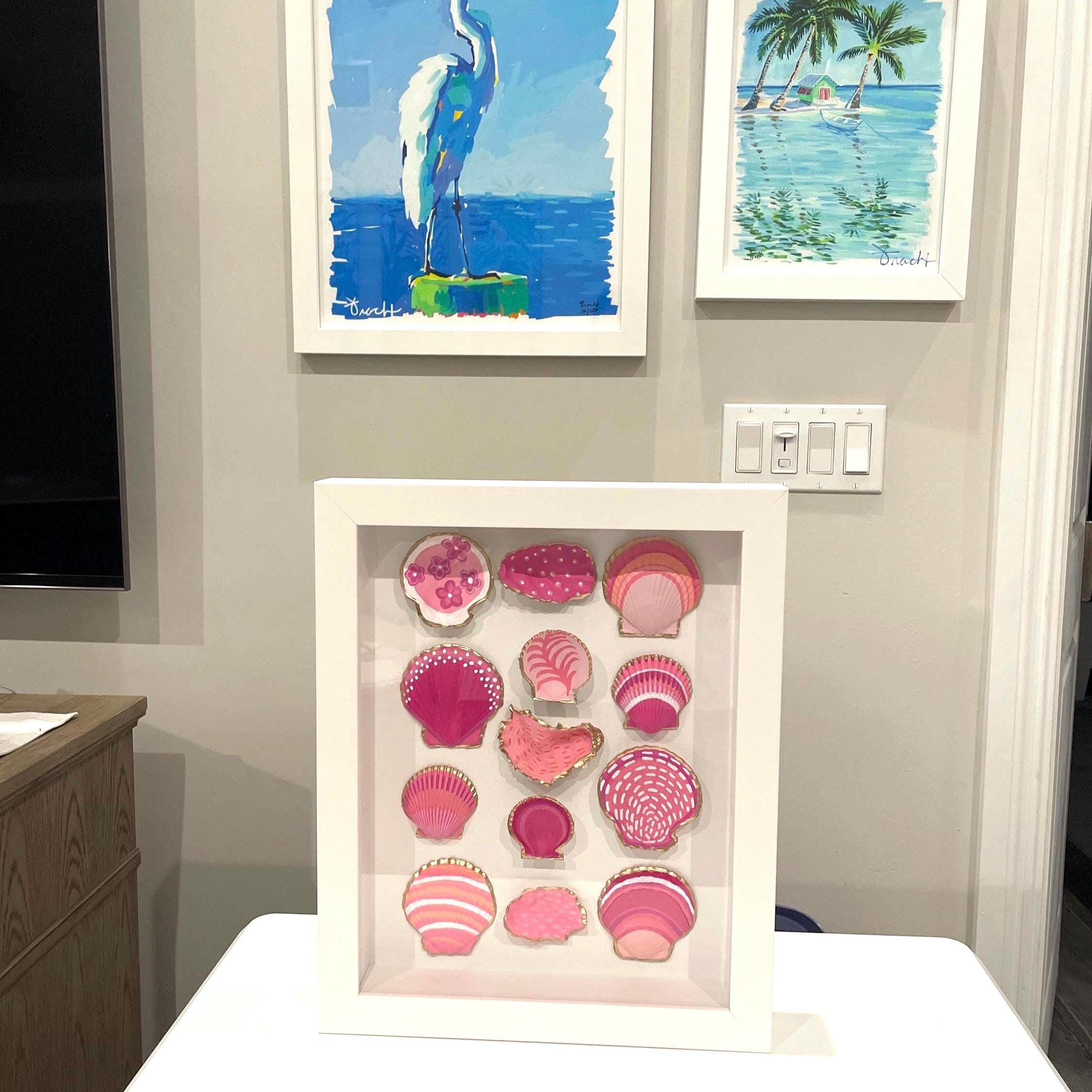 Hand Painted Scallop Shell Art - Beach House Home Decor - Coastal Art ...