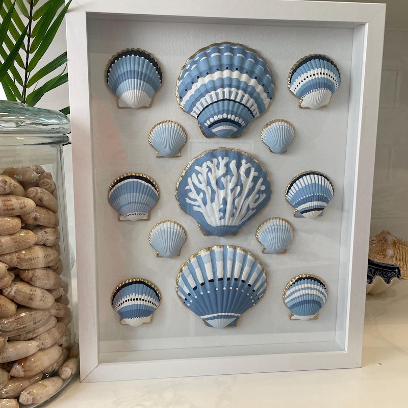 Framed Painted Shell Art - Etsy
