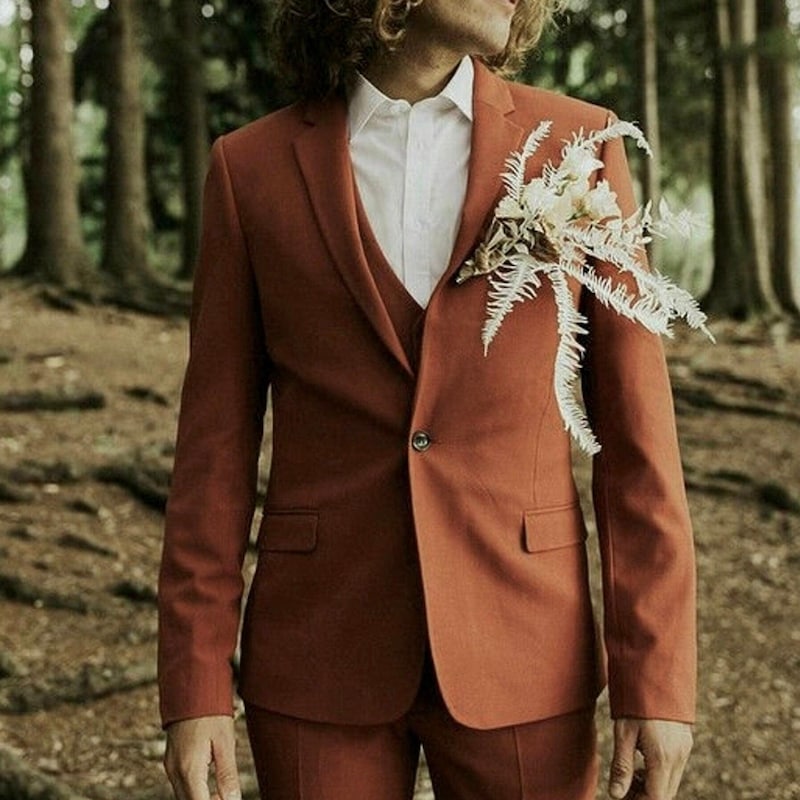 Terracotta Wedding Suit - Etsy