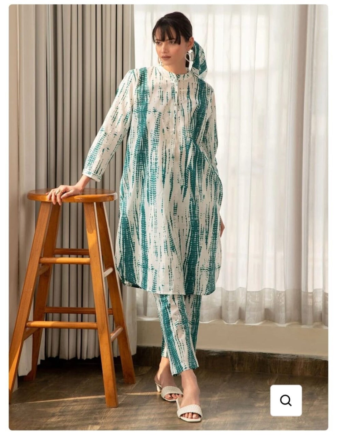 Indian Multi Color Stripe Co-ord Set, Pakistani Casual Wear Tie Nd Die ...