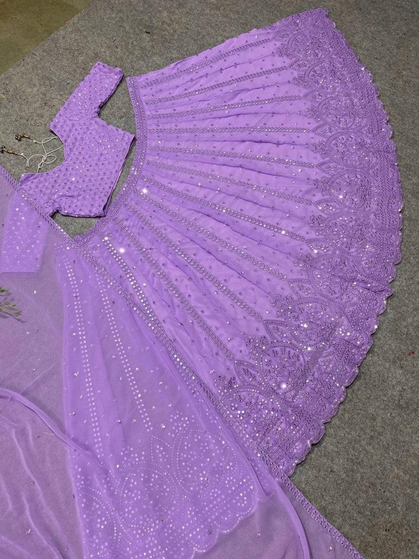 Indian Embroidered Purple Lehenga Choli & Dupatta Set - Etsy