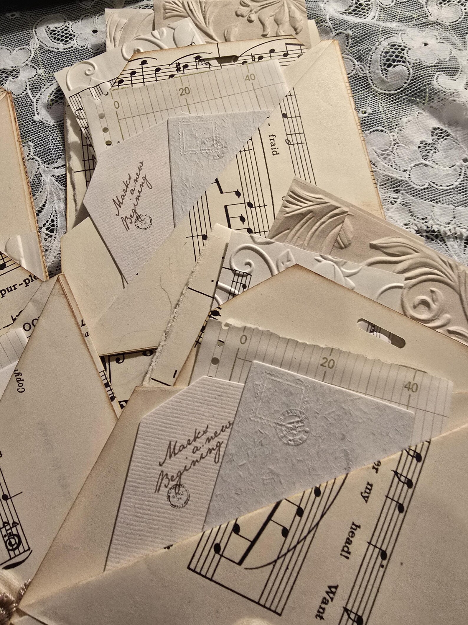 Handmade Vintage Sheet Music Pockets: Embellished Journal Supplies - Etsy