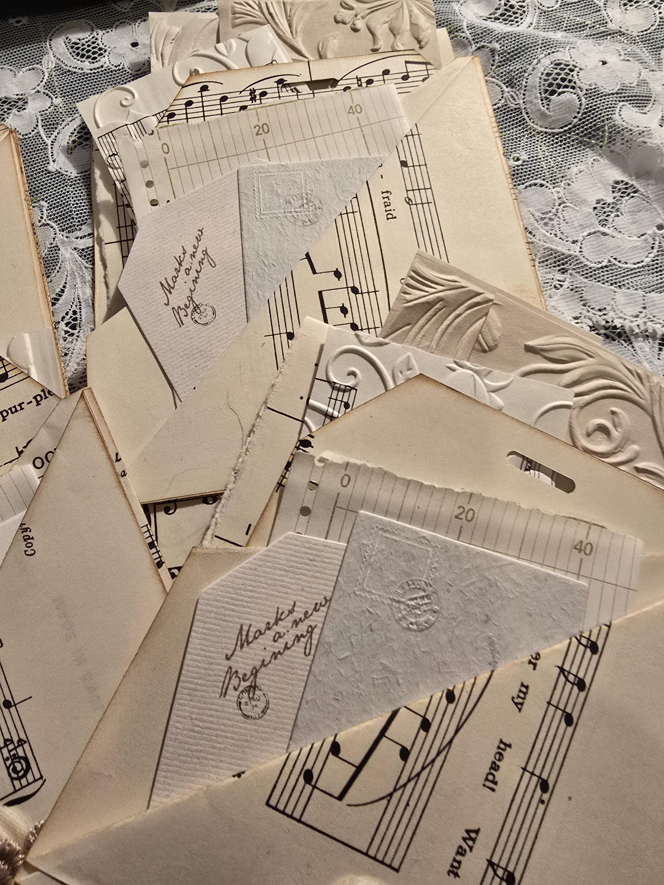 Handmade Vintage Sheet Music Pockets: Embellished Journal Supplies - Etsy