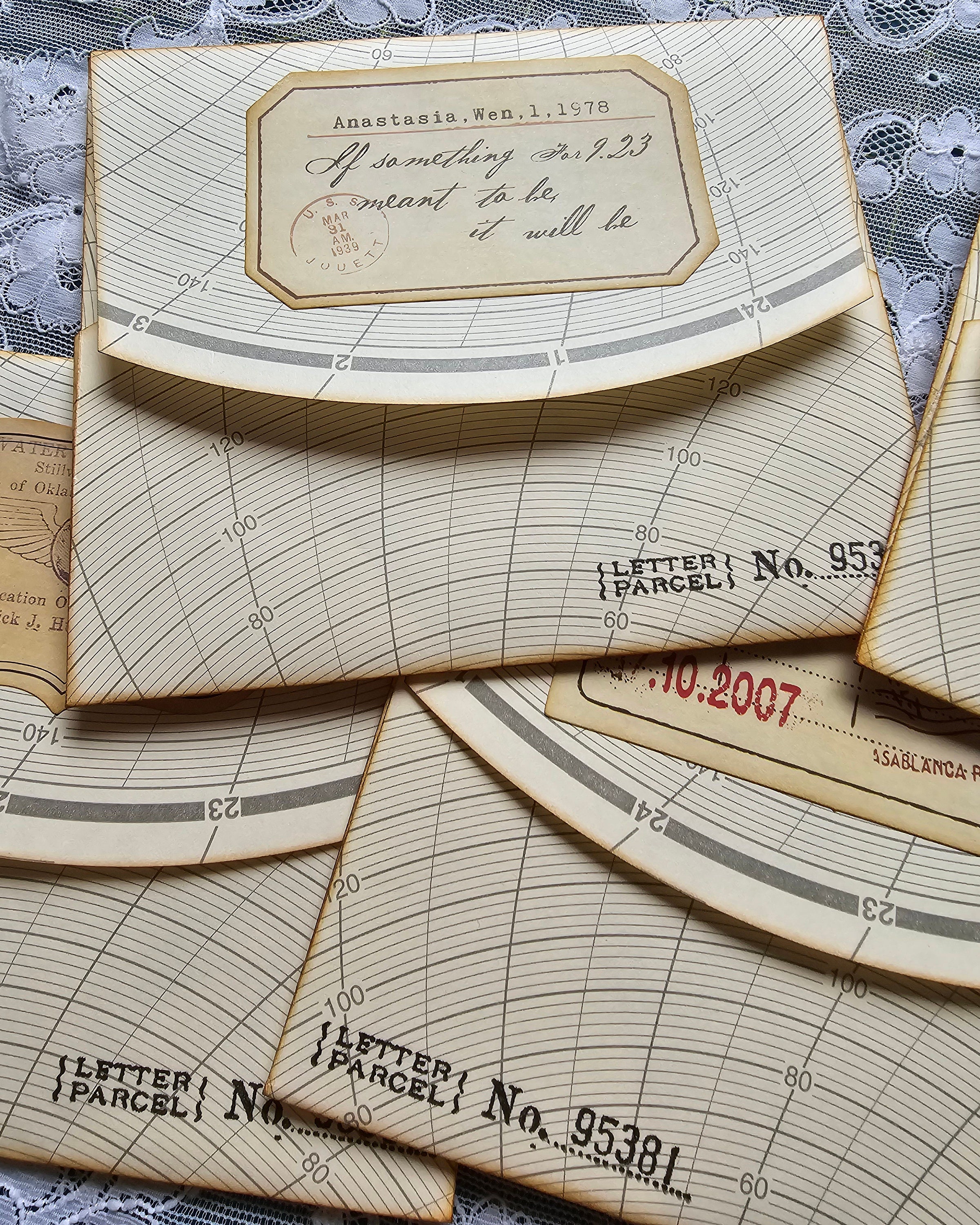Handmade Chart Paper Envelopes / Vintage Chart Paper Envelopes ...