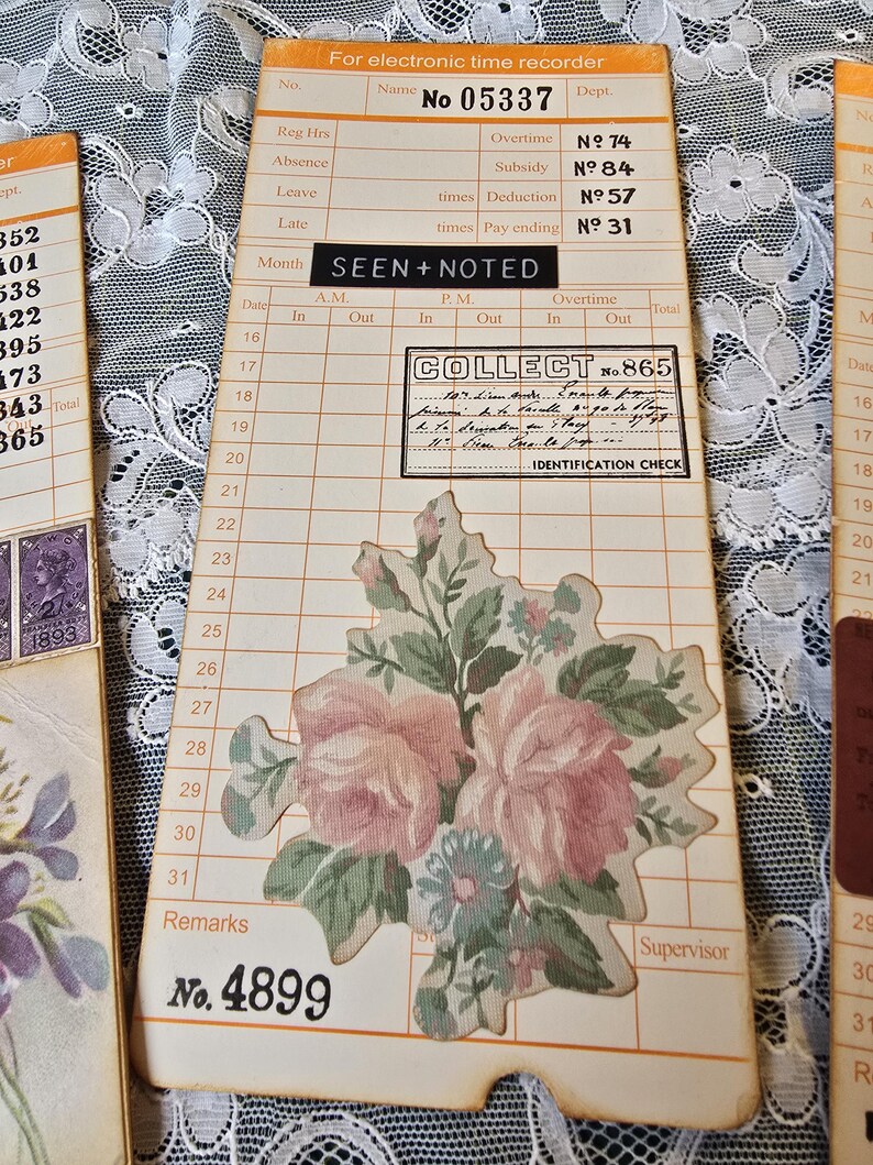 Set of 3 Altered Time Cards / Tim Holtz Style /ephemera / Craft ...