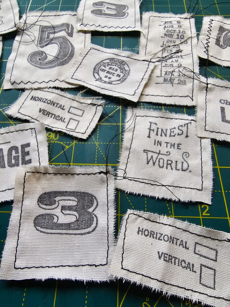 Handmade Scrappy Sewn Fabric Pieces / Ephemera Pieces / Journal ...