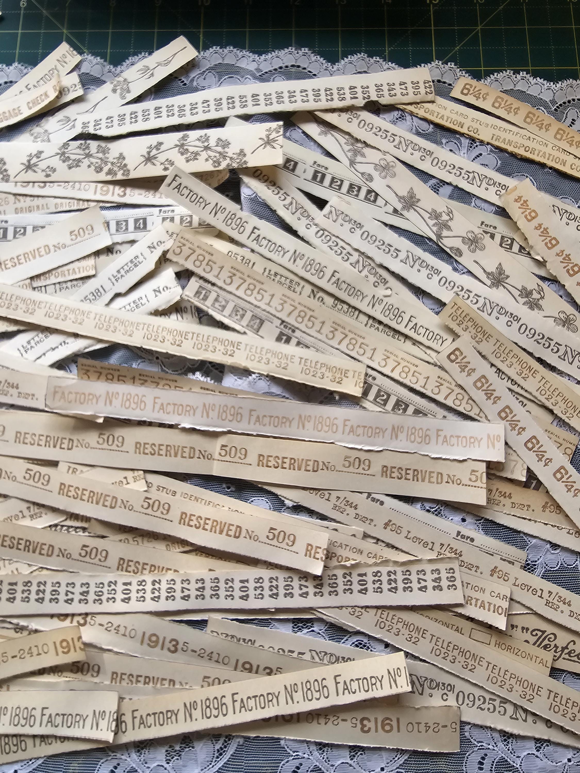 Handmade Vintage Book Page Strips / Stamped Strips / Ephemera / Journal ...